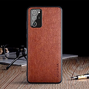 AIORIA for Samsung Galaxy Note 20 Case, 6.7 inch Premium PU Leather Cover Retro Business Design Full Protective case for Samsung Note 20 (Brown)