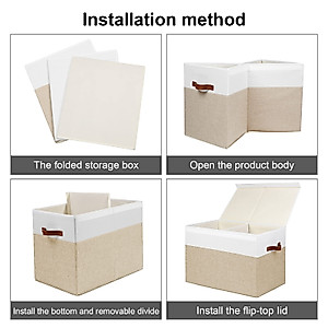 Large Toy Storage Box Chest with Lid, Sturdy Toys Boxes Bin Organizer Baskets for Nursery, Closet, Bedroom, Playroom 25"x13" x16"