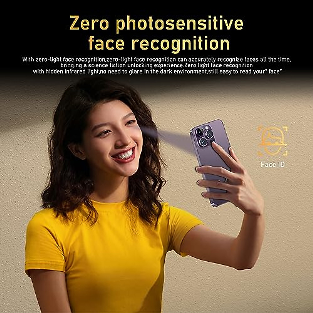 i15Ultra Cheap Unlocked Smartphone, 7.3Inch Original Incell HD Capsule Screen, 16GB RAM 1TB ROM, 5G Global Version Mobile Phones for Outdoor Adventure,Gold-1TB