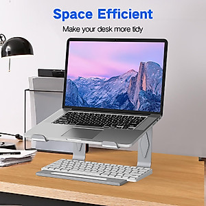 Tonmom Laptop Stand for Desk, Metal Laptop Riser Holder, Removable Notebook Stand Ventilated Cooling Computer Stand Compatible with 10-15.6” Laptops