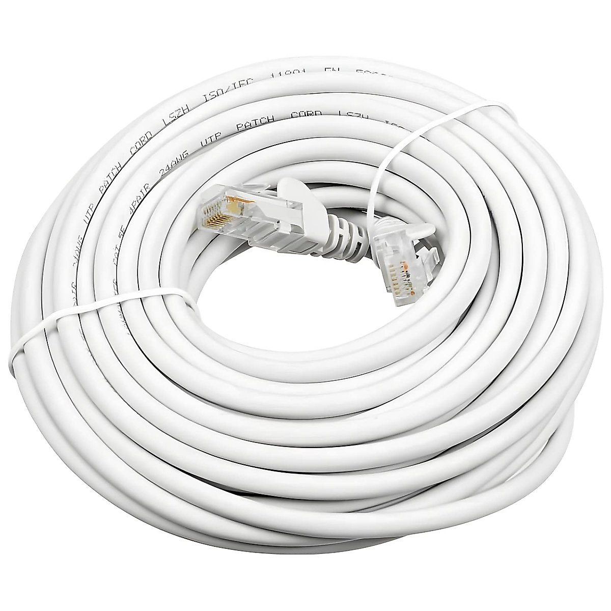 ThePoEstore 100 ft Cat 5 Ethernet Cable，Cat5e Internet Network LAN Cables，350MHz RJ45 Gigabit White Snagless Patch Cord，for PC, Server, Router, Modem, TV, PS5 Ethernet Device