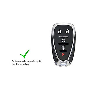 Autobase Silicone Key Fob Cover for Chevy Malibu Camaro Trax Traverse Trailblazer Sonic Blazer Cruze Volt Equinox Spark | Car Accessory for Chevrolet | Key Protection Case 2 Pcs (Black)