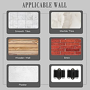 3-H Mop and Broom Holder Wall Mount, Broom Holder Wall Mount 10 Pack, Broom Holder for Garage Garden Shed Storage System Laundry Room Home Kitchen Organization up to 1.45 Inch(Black)