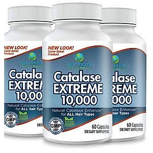 Catalase Extreme 10,000 3 Month Supply Catalase Enzyme Hair Supplement with 10,000 iu's of Catalase, Saw Palmetto, FoTi, Biotin, Paba, and More 180 Count
