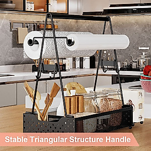 Utensil Caddy for Countertop, BBQ Silverware Caddy Condiment Caddy, Picnic Flatware caddy with Handle and Utensil Cutlery Holder for Grilling, Utensil Cutlery Caddy for Camping, Kitchen(Black)