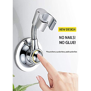Bafeel Shower Head Holder Suction Cup Handheld Bracket Adjustable Height Shower Holder, Multi-Directional Removable Wall Mounted Suction Bracket
