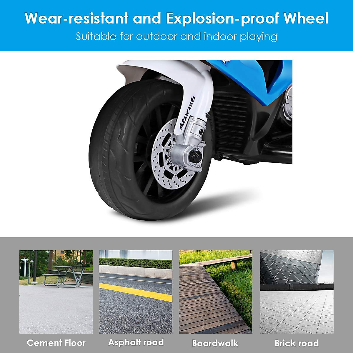 Costzon Licensed BMW Kids Electric 3-Wheel Ride-On Motorcycle Toy for Boys & Girls, with Headlights, Music and Battery Powered Pedal