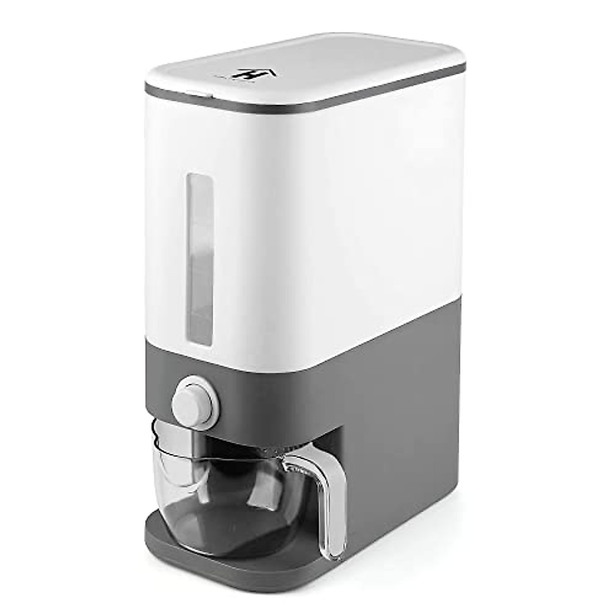 20 Lbs Rice Dispenser, Large Dry Food Container With Lid, Rice Storage Container With Measuring Cylinder, Cereal Dispenser Moisture Proof Household Food Dispenser Bucket, Kitchen Orgainzation Pantry Strore for Dry Food