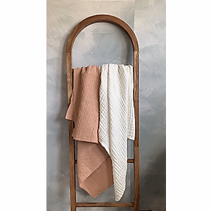 Leyl&Ari Waffle Baby Blanket, 100% Organic Cotton Soft Thin Honeycomb Breathable Summer Thermal for Infant, Newborn, Toddler Crib, Gender Neutral Essential Accessories and Gift, Dusty Rose/White