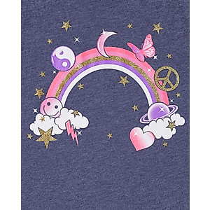 The Children's Place Girls Unicorn Long Sleeve Graphic T-Shirts,Multipacks Rainbow/Music Cat/Unicorn 3-Pack Medium