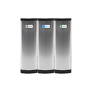 Garbage Trash Recycle Compost Stickers - 3 Durable Vinyl Labels for Effortless Bin Labeling (6" x 2.25") by Flippin Stickers