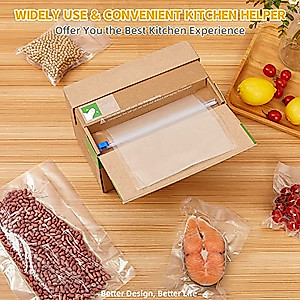 Funnyleaf 8" x 150’ Food Vacuum Seal Roll Bags Keeper with Cutter, Ideal Vacuum Sealer Bags for Food Save, Commercial Grade, BPA Free, Great for Meal prep, Storage and Sous Vide