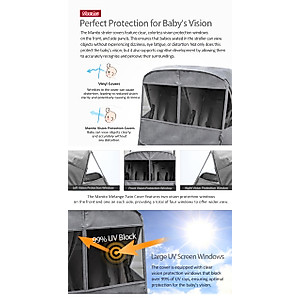 Manito Elegance Alpha Twin Stroller Weather Shield/Rain Cover (Navy)