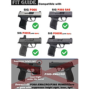 OWB Paddle Holster Compatible with Sig P365X(Not for P365X Macro/RomeoZero), Sig Sauer P365, Sig P365XL, Sig P365 SAS, Open Carry Gun Holster, Adjustable Cant, Quick Release - Right Handed