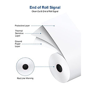 POLONO Receipt Printer, 3 1/8"" 80mm PL330 Thermal Receipt Printer, 300mm/s POS Receipt Printer, 3 1/8” x 230' Thermal Paper, Receipt Paper Suitable for Many Credit Card Terminals, BPA Free, 10 Rolls
