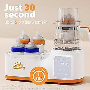 Baby Bottle Sterilizer Dryer Baby Bottle Warmer - Multifunctional Steam Sterilizer Dryer Warmer, Heater&Thaw for Formula Breastmilk, 72H Keep Warm with Smart Temperature Control Auto Shut-Off BPA Free