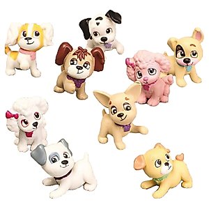 Dog Figurines Playset, 9 Pcs Realistic Detailed Puppy Figures Fairy Garden Miniature Dog Figurines Collection Playset Cake Toppers Christmas Birthday Gift
