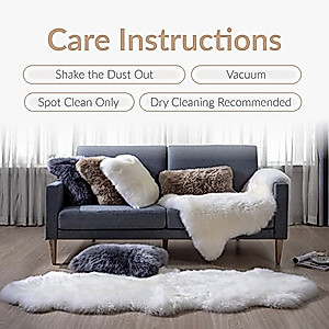 Sheepskin Ranch Real Long Wool Sheepskin Rug for Natural Home Decor, 3 x 2 Feet