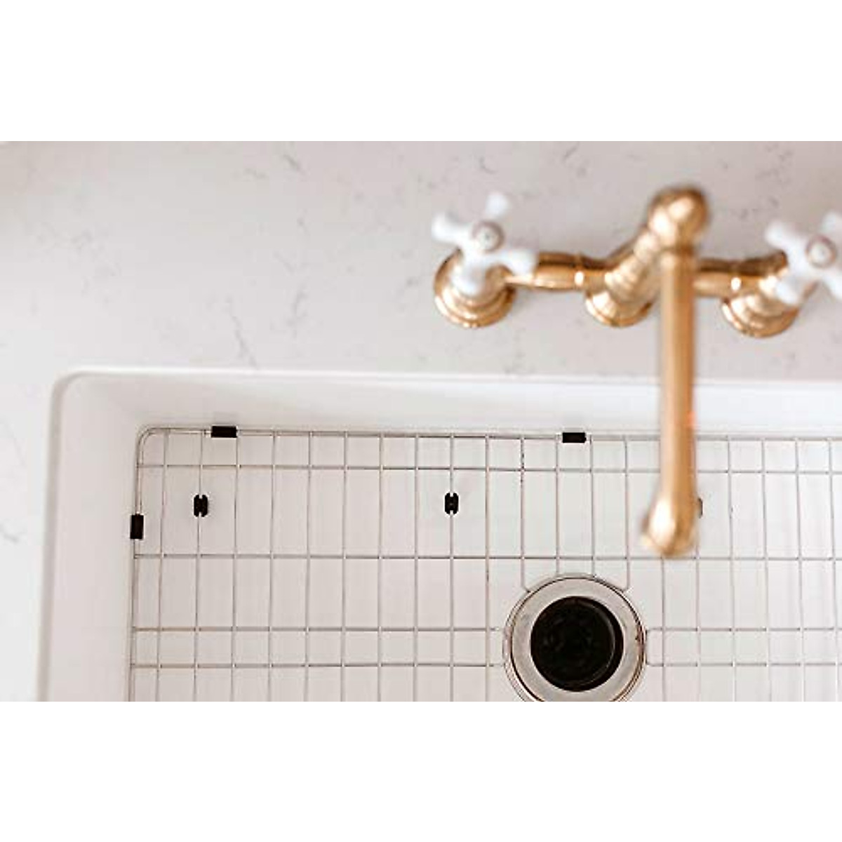 Kingston Brass KS7277PXBS English Country 8" Bridge Kitchen Faucet with Sprayer, Brushed Brass