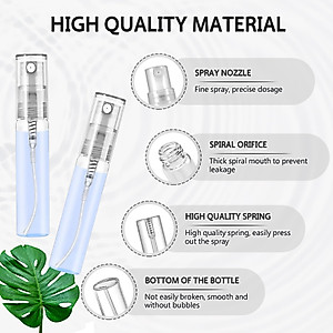 Csdtylh Mini Spray Bottle 105PCS 5ML Clear Glass Perfume Bottles Refillable Fine Mist Spray Bottles Empty Fragrance Sample Spray Containers Cosmetics Atomizer for Cleaning,Travel,Essential Oils