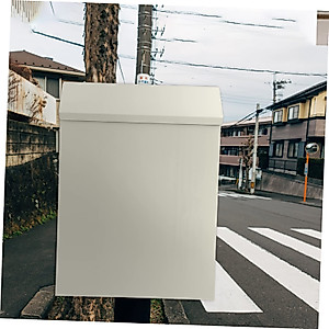 Generic Iron Letter Container Home Mailbox Wall Mounted Security Mailbox Letter Box High Capacity Mailbox White/Red Post Box, 30x23cm (M2Y1732K17H2GFY)