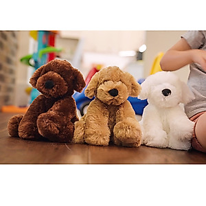 Fluffuns Golden Retriever Stuffed Dog - 9 inches - Cute, 3 Pack Set of Puppy Plush Toy Animals (Brown, Golden, White) Great Gift & Adorable Toy