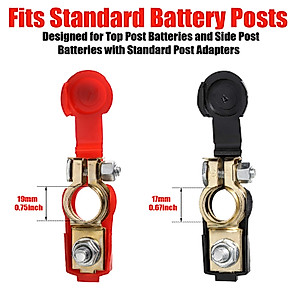 Frienda 6 Pcs Car Copper Battery Terminal Clamps Connectors Quick Release Battery Terminals Clamps Negative and Positive, 12v/ 24v/ 48v Compatible with Boat Truck Car Van