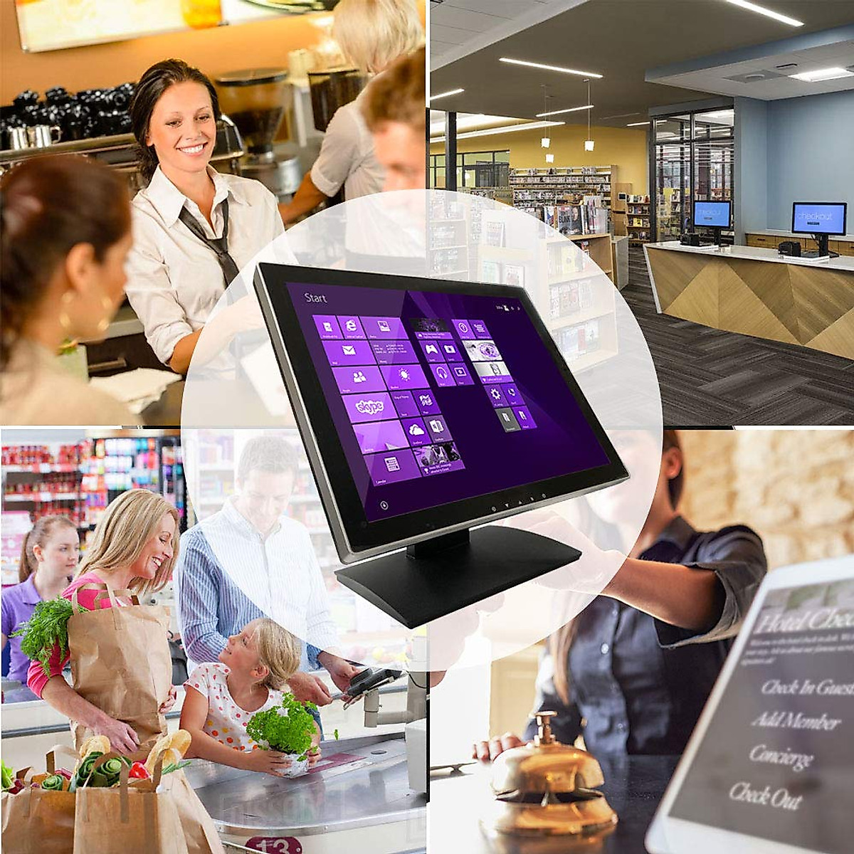 17 Inch Pro Capacitive LED Backlit Multi-Touch HDMI Monitor, 4:3 Display 1280 x 1024, True Flat Seamless Design Touchscreen, Great for Office, POS, Retail, Restaurant, Bar, Gym, Warehouse