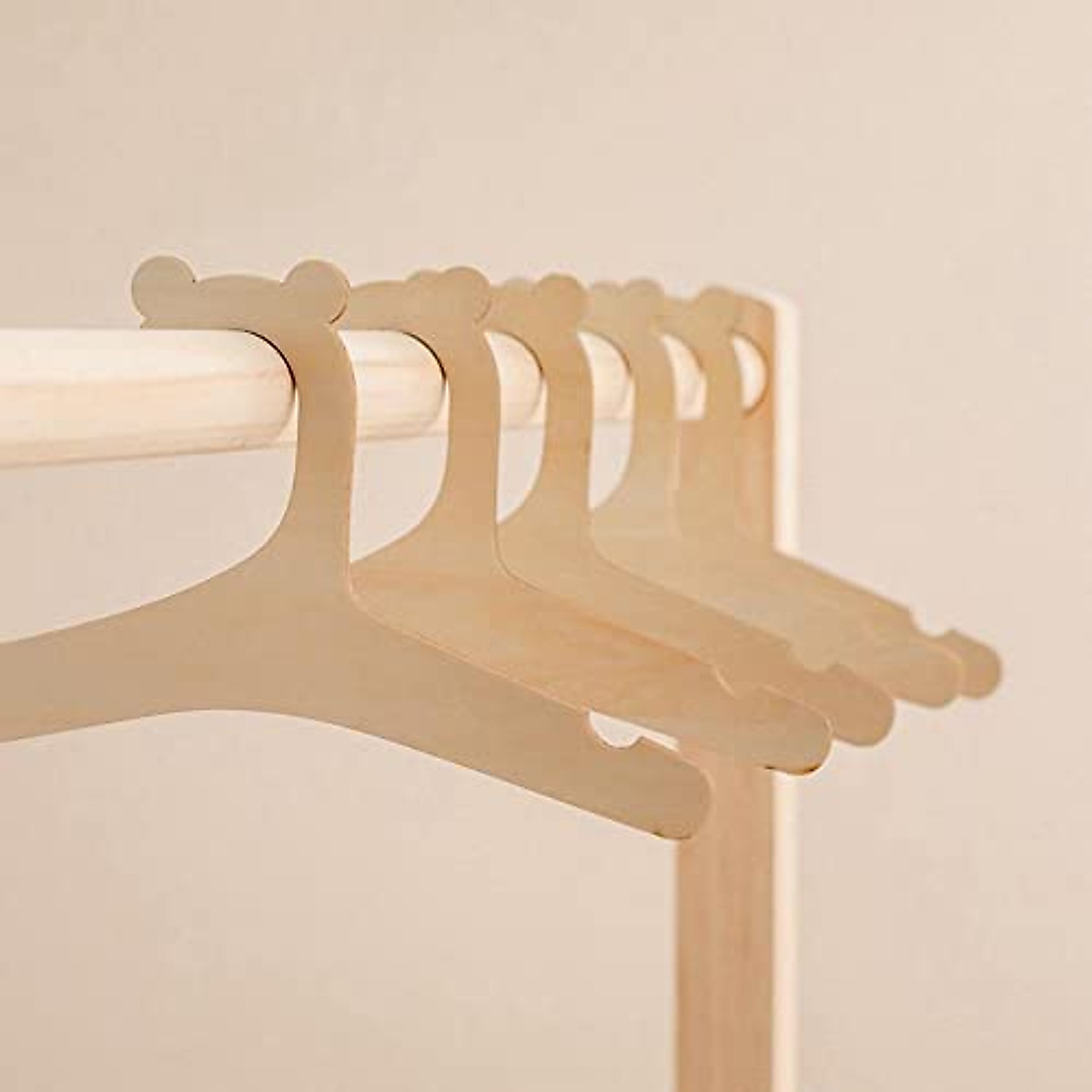 Kid Clothes Hangers Baby Storage Organizer Holder Natural Wooden Hat Hook(5pcs)