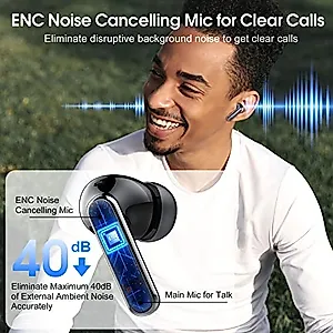 Wireless Earbuds, 2023 Bluetooth 5.3 Headphones HiFi Stereo, 40H Playtime in-Ear Earbud, Bluetooth Earbuds with LED Power Display, IP7 Waterproof Wireless Earphones Sport Headset for Android iOS