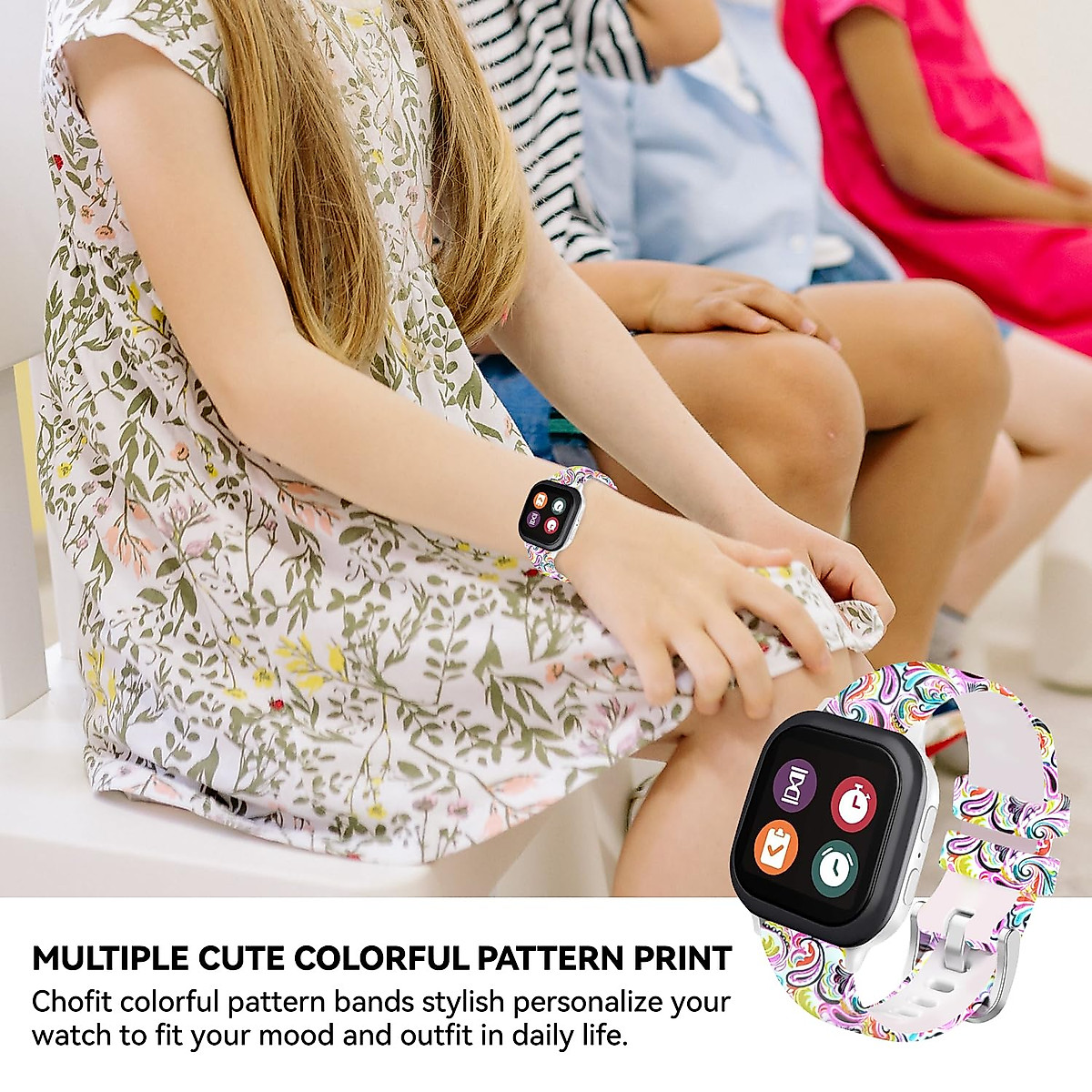 Chofit 5 Pack Bands Compatible for Verizon Gizmo 3 2 1/Gabb Watch Bands for Kids, 20MM Band Quick Release Colorful Pattern Wristband Straps for Verizon Gizmo Watch 2/T-Mobile SyncUP Kids Smartwatch