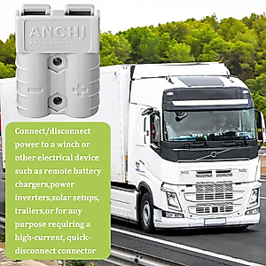 8 Pcs 10-12 Gauge Battery Quick Connector 50 Amp Battery Quick Connect Disconnect with 10/12 AWG, Wire Harness Plug Kit Cables Connect Disconnect Plug for Motor Recovery Winch Trailer Towing Systems