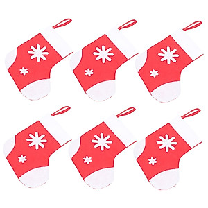 BESTOYARD 6pcs Cutlery Bag Cutlery Set Christmas Cutlery Bags Xmas Party Decoration Dinning Table Decor Red Table Decor Christmas Silverware Fork Spoon Holder Cutters Forks Covers Mini