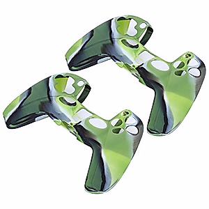Gamepad Protective Cover Comfortable Anti Extrusion Dust Proof Sweat Proof Game Controller Skin ,for Gamepad(Camouflage green)