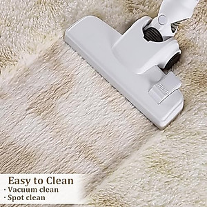 IMINROME Fluffy Rugs 8x10 Furry Area Rug for Living Room, Fuzzy Shag Fur Rug for Nursery Room Non-Skid Plush Throw Rug Shaggy Decorative Accent Rug for Indoor Home Floor Carpet, Beige Taupe