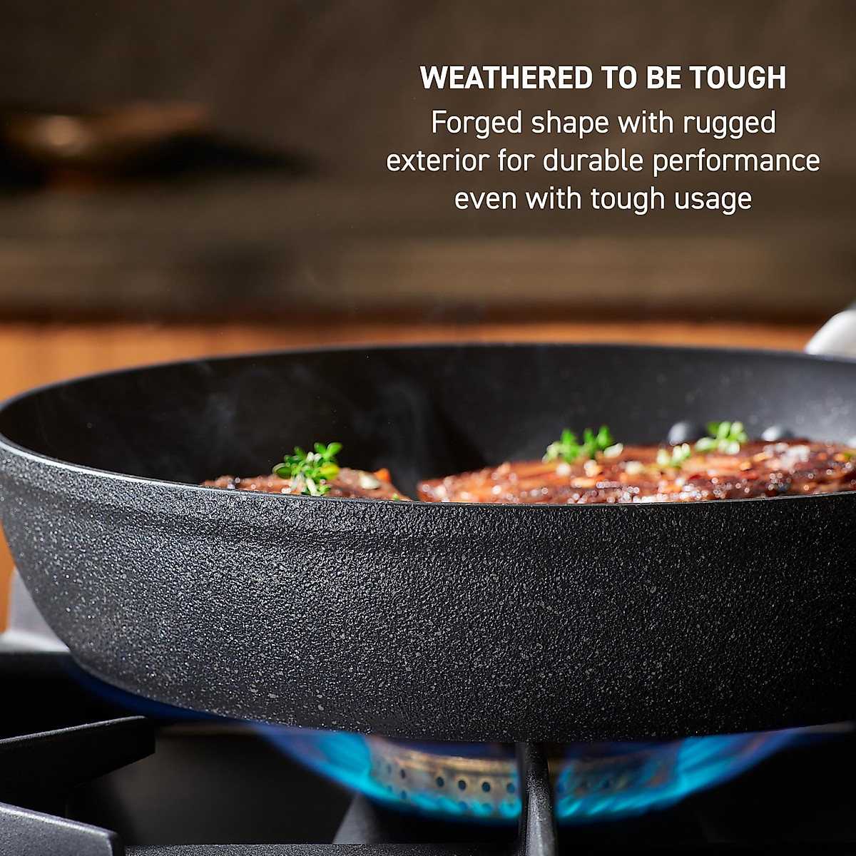 T-Fal Stone Force Platinum Non Stick Fry Pan Set 2 Piece, 8 inch and 10.5 inch, Oven Broiler Safe 400°F, Cooking Frying Pans, Kitchen Skillets, Pots and Pans Set Nonstick, Dishwasher Safe, Black