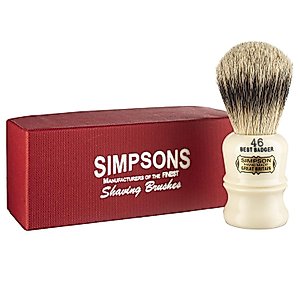 Berkeley 46 Badger Brush- Simpson Shaving Brushes - Faux Ivory Handle (Berkeley 46 Best)