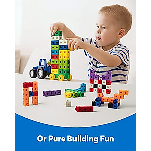 Coogam Math Cubes, Manipulatives Number Counting Blocks with Activity Snap Linking Cube Math Construction Toy Gift for Preschool Kindergarten Learning