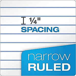 Ampad Double Sheet Writing Pads, Narrow Ruled, Size 8.5 x 11.75 Inches, White Paper, 100 Sheets Per Pad (20-346)