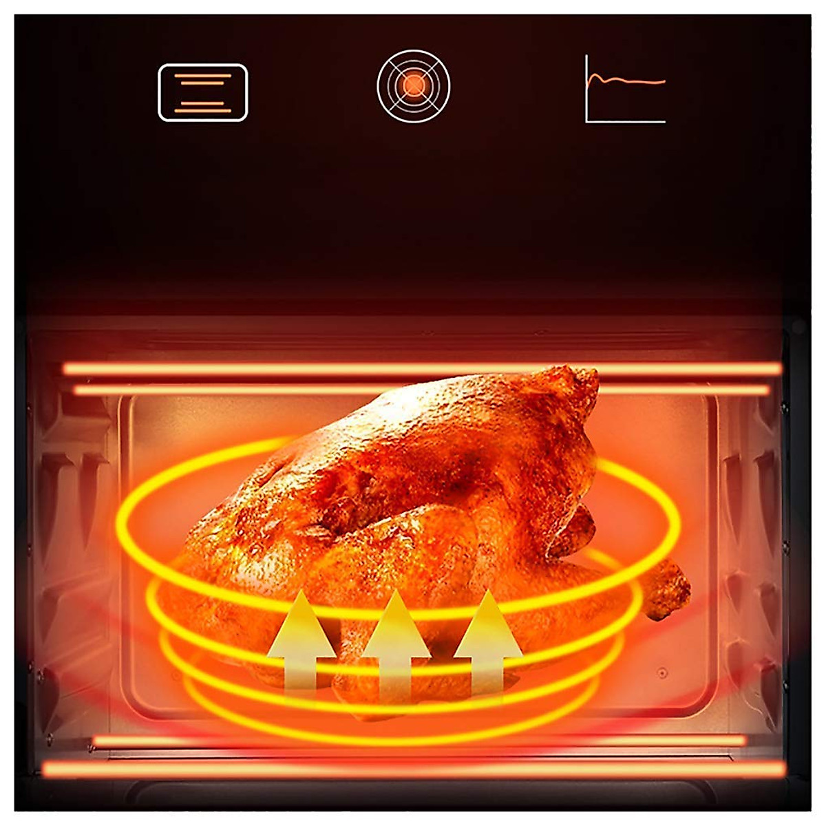 Mini Oven 23 L,Electric Oven 1300 W Adjustable Temperature 70-250 ℃ and 60 Minutes Timer with 3 Heating Functions for Baking Cooking Grill Toaster Oven Happy Life