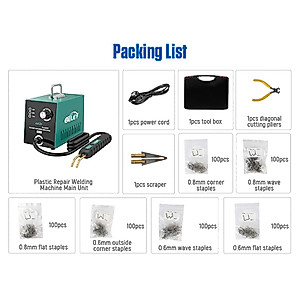Plastic Welder Kit Hot Stapler - BELEY Adjustable 25W 65W 100W Plastic Repair Welding Machine, 110V Car Bumper Plastic Fixing Tool with 600pcs Staples