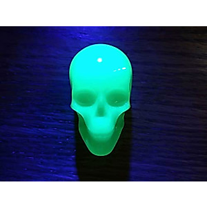 Green Skull Cabinet Knobs/Drawer Knobs (Black Light Activated) (Set of 2)