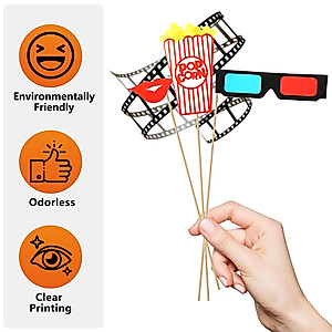 LASLU Movie - Hollywood Party Photo Booth Props Kit - 33 Count