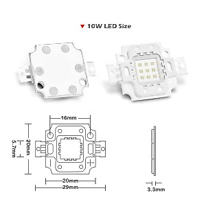 CHANZON High Power Led Chip 10W Purple Ultraviolet (UV 365nm / 900mA / DC 9V - 11V / 10 Watt) SMD COB Light Emitter Components Diode 10 W Ultra Violet Bulb Lamp Beads DIY Lighting