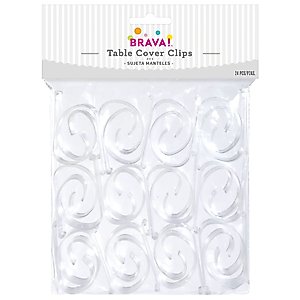 Amscan Highly Durable Tablecover Clips, One Size, Clear