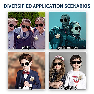 Huwane Ring Security Wedding Ring Bearer Gifts Secret Service Cosplay Set Police Spy FBI Toys Accessory, Include Acoustic Earpiece Tube Headsets, Ring Bearer Sunglasses, Ring Security Badges (1)