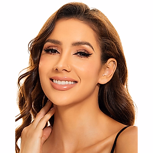 ESLALA 14K Gold Nose Ring Hoop for Women, Thin Nose Piercing jewelry (Gold,3pcs- 8mm 22 gauge)