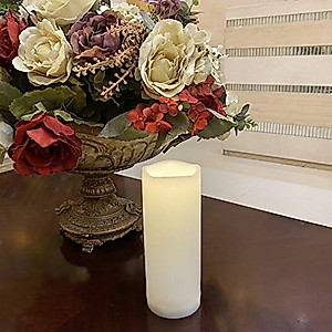 2 Pack Outdoor Flameless Pillar Candles with Remote and Timer Waterproof Battery Operated Electric LED Candle Set for Gift Home Décor Party Wedding Supplies Garden Christmas Decoration, 3” x 8”
