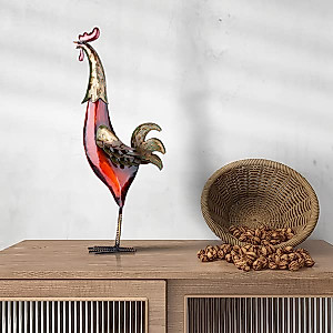 Metal Sculpture Multicolor Iron Rooster Home Furnishing Crafts
