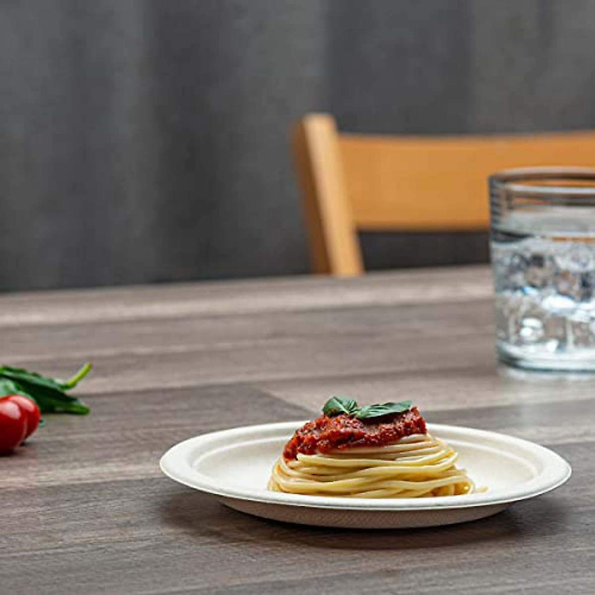 Comfy Package [Case of 1000 7 Inch Paper Plates, 100% Compostable Plates Heavy-Duty - Kraft Biodegradable Plates, Disposable Sugarcane Paper Plates - Brown Unbleached